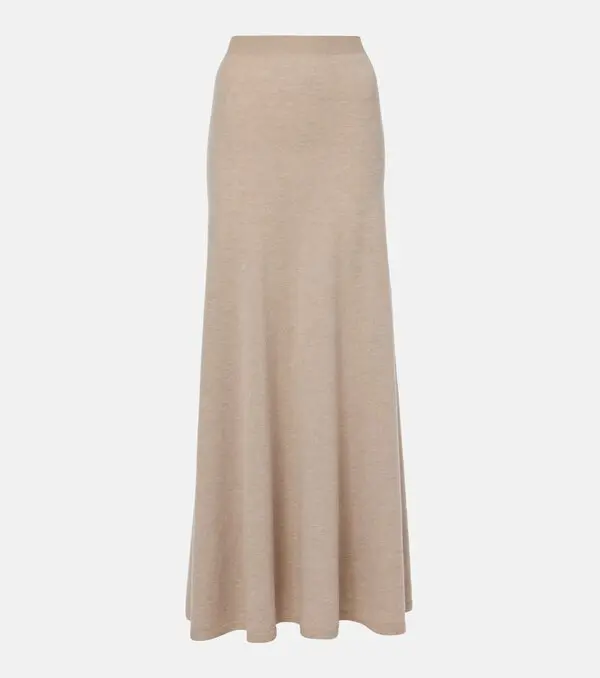 THE ROW Jovan Cashmere Maxi Skirt - Beige