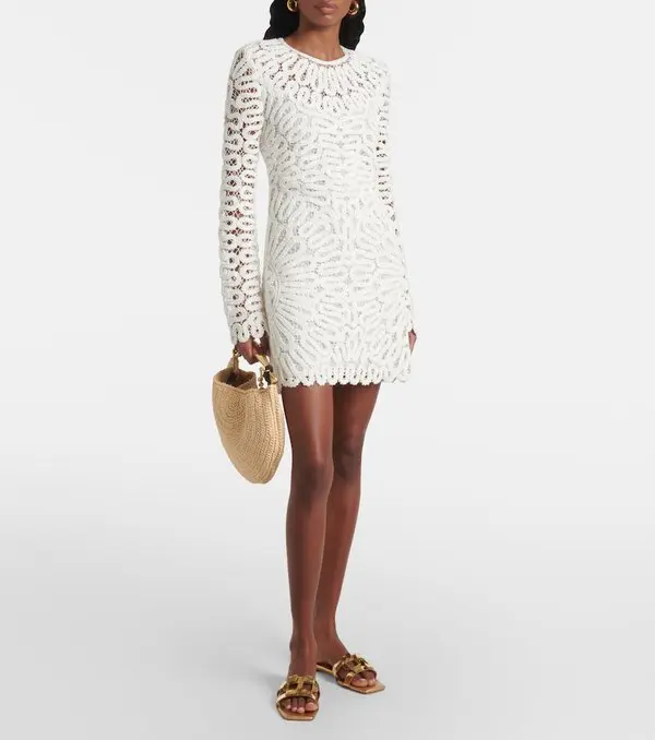 Simkhai Mccall Crochet Mini Dress - White