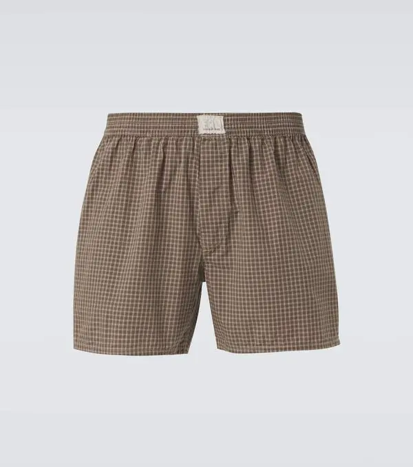 ERL Checked Cotton Boxers - Brown