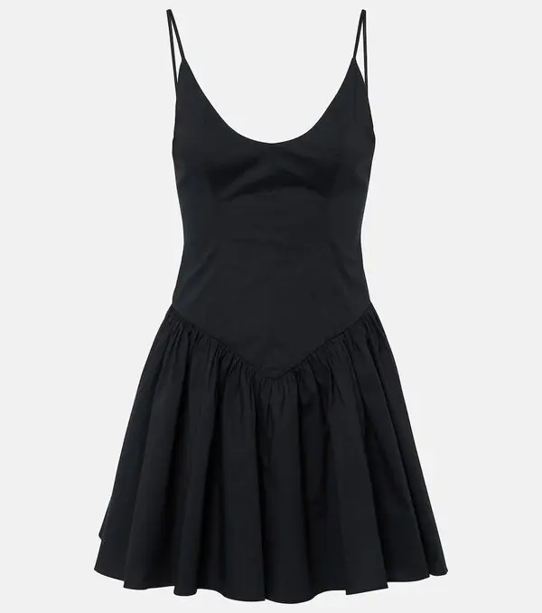 Staud Dena Cotton Poplin Minidress - Black