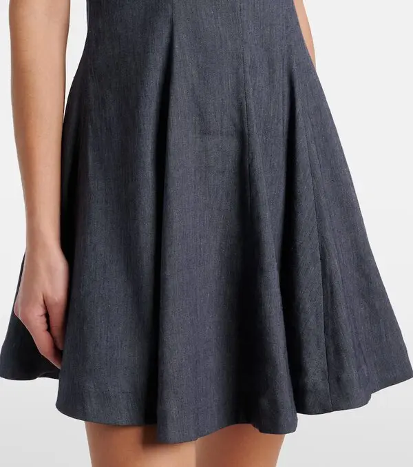 Staud Leone Linen-blend Denim Minidress
