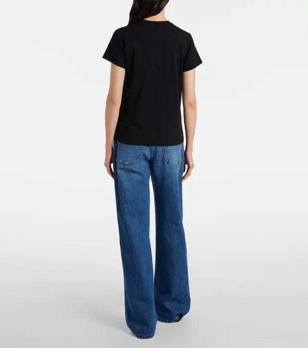 THE ROW Florie Cotton Jersey T-shirt - Black