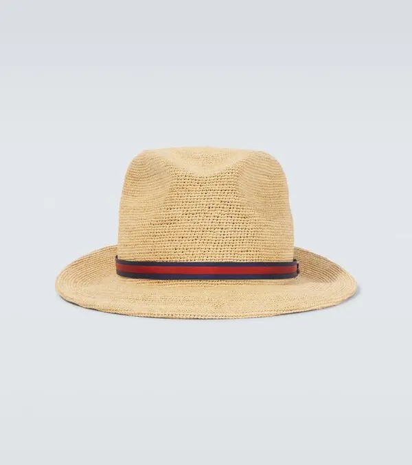 Borsalino Argentina Crochet Straw Panama Hat - Beige