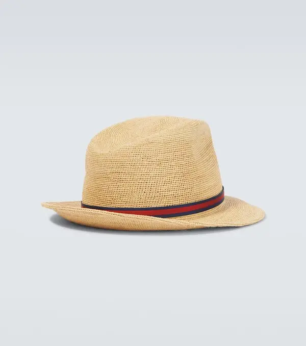 Borsalino Argentina Crochet Straw Panama Hat - Beige