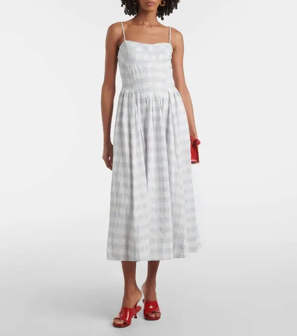 Simkhai Kittiya Gingham Cotton Midi Dress