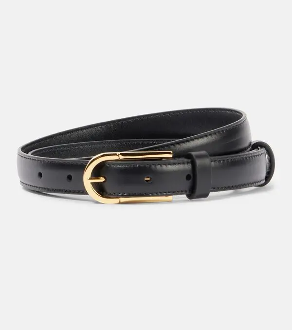 THE ROW Leather Belt - Black