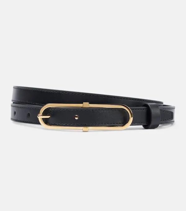 THE ROW Hermine Leather Belt - Black