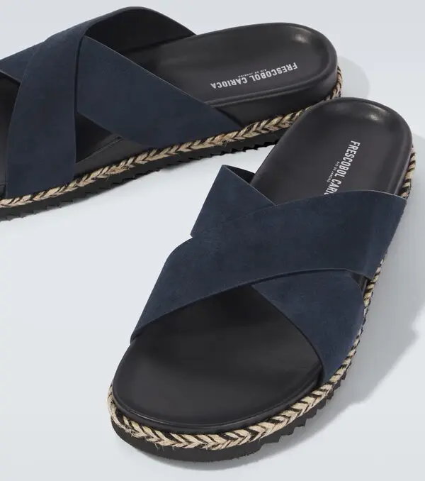 Frescobol Carioca Breno Suede Espadrille Sandals - Blue