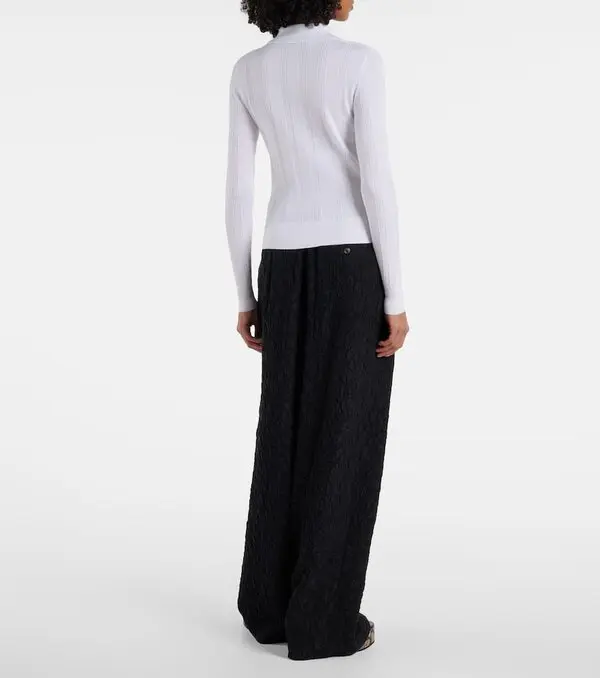 Dries Van Noten Touria Cotton Polo Sweater - White