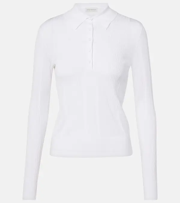 Dries Van Noten Touria Cotton Polo Sweater - White
