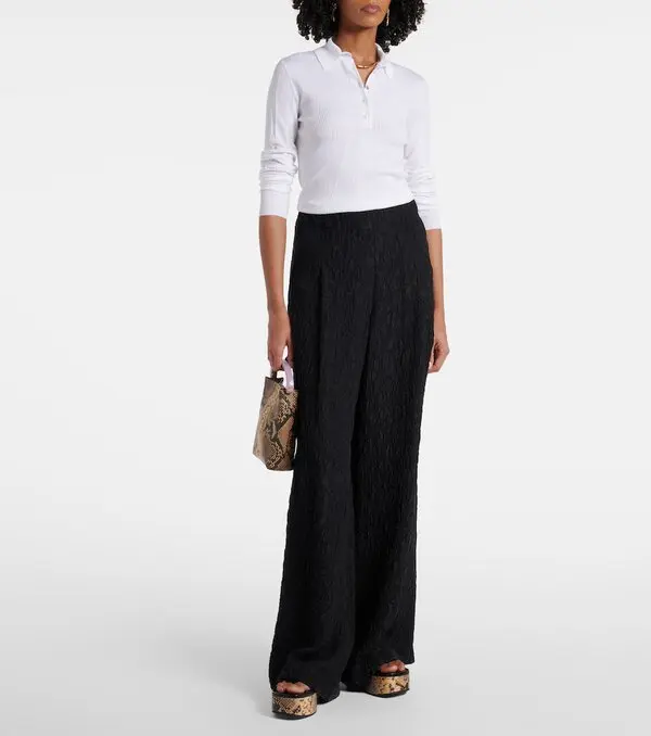 Dries Van Noten Touria Cotton Polo Sweater - White