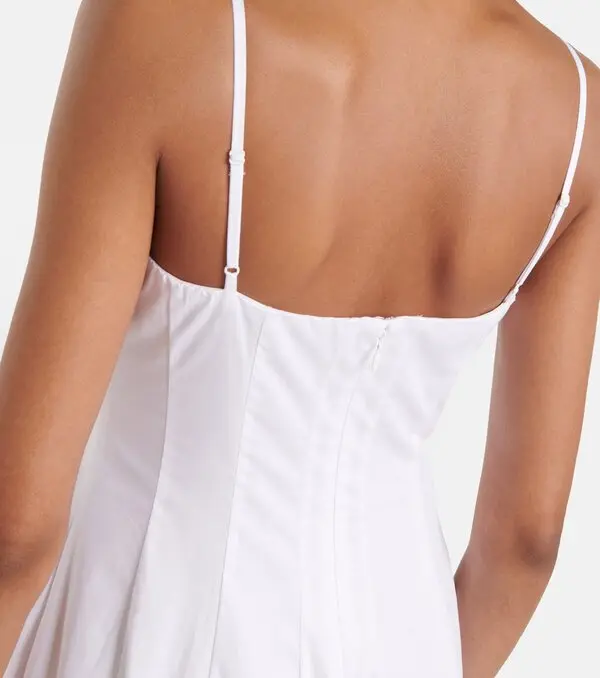 Staud Wylie Corset Cotton Midi Dress - White