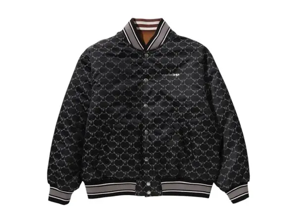 A BATHING APE Solid Camo Jacquard Nylon Reversible Bomber Jacket - Black