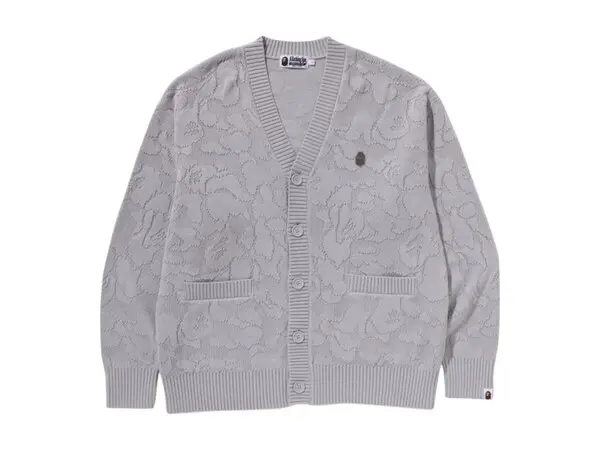 A BATHING APE Solid Camo Jacquard Cardigan