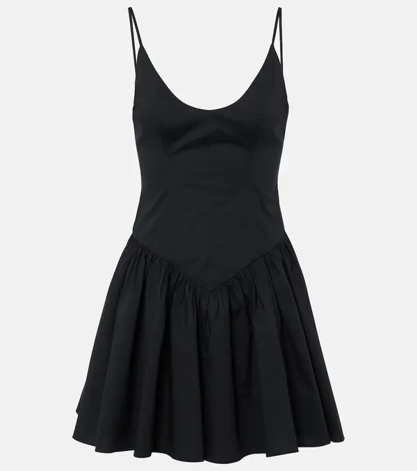 Staud Dena Cotton Poplin Minidress - Black