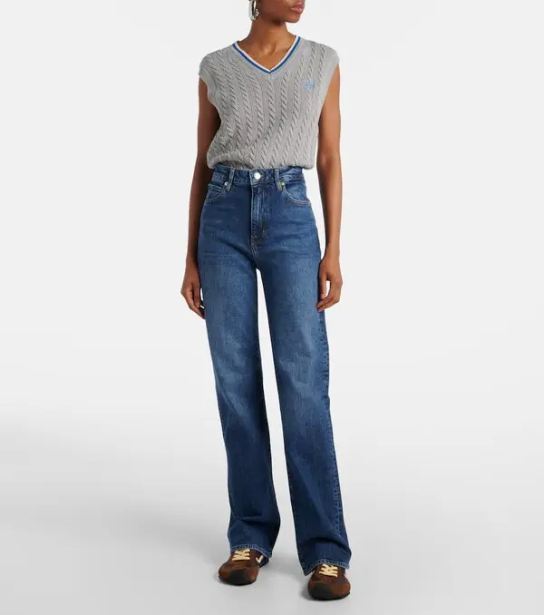 FRAME Arrow High-rise Bootcut Jeans - Blue