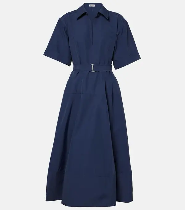 Simkhai Deanna Belted Faille Midi Dress