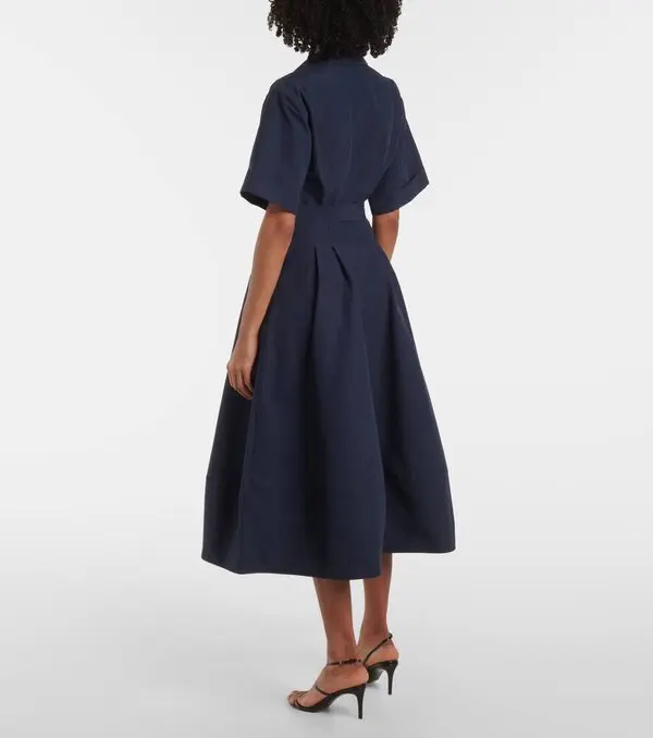Simkhai Deanna Belted Faille Midi Dress