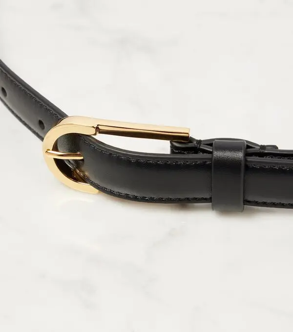 THE ROW Leather Belt - Black