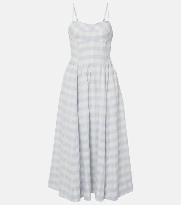 Simkhai Kittiya Gingham Cotton Midi Dress
