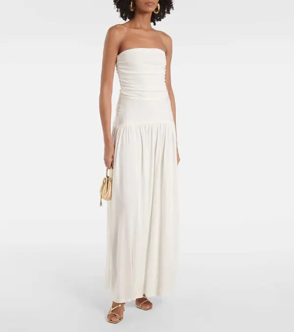 Staud Mariana Jersey Corset Dress - White