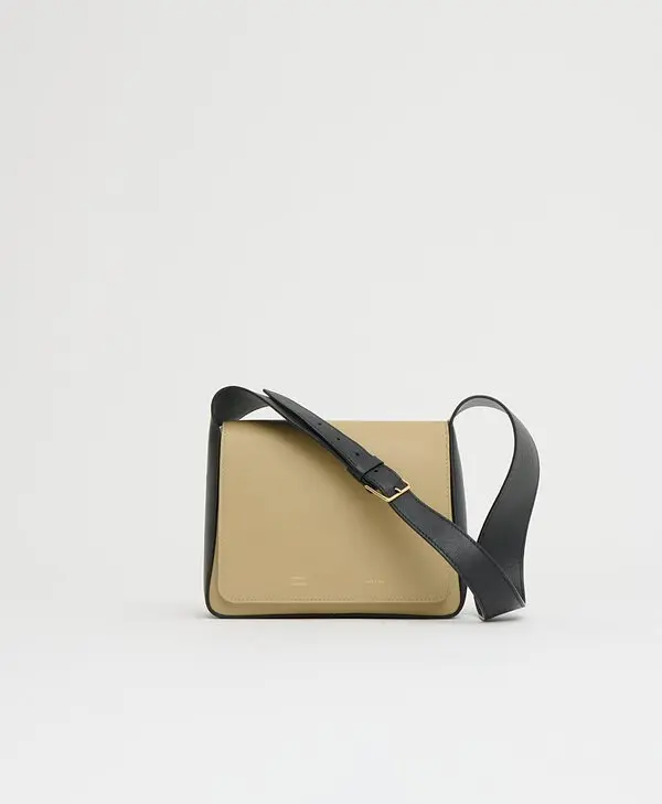 MANSUR GAVRIEL Box Shoulder Bag - Khaki/black
