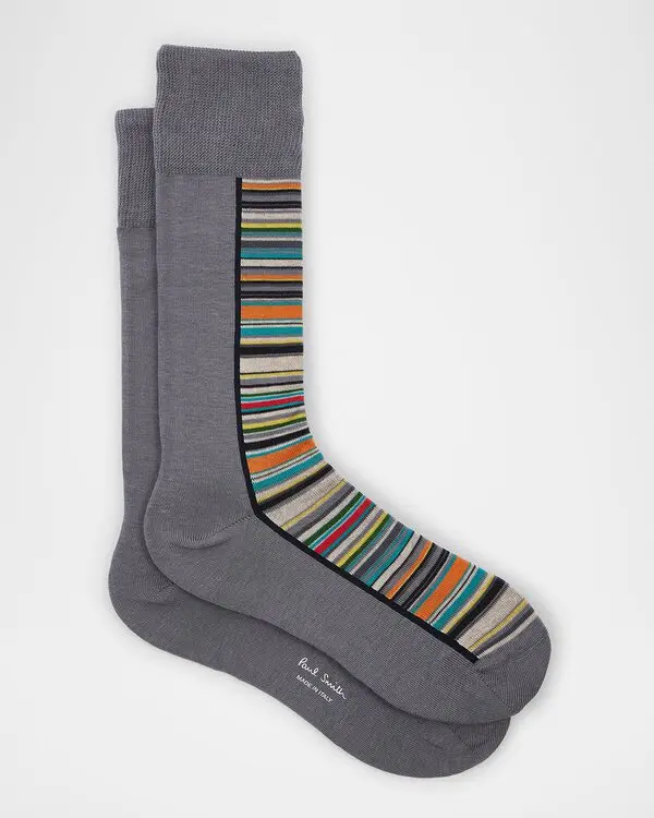 Paul Smith Signature Stripe Crew Socks - Slate Gray