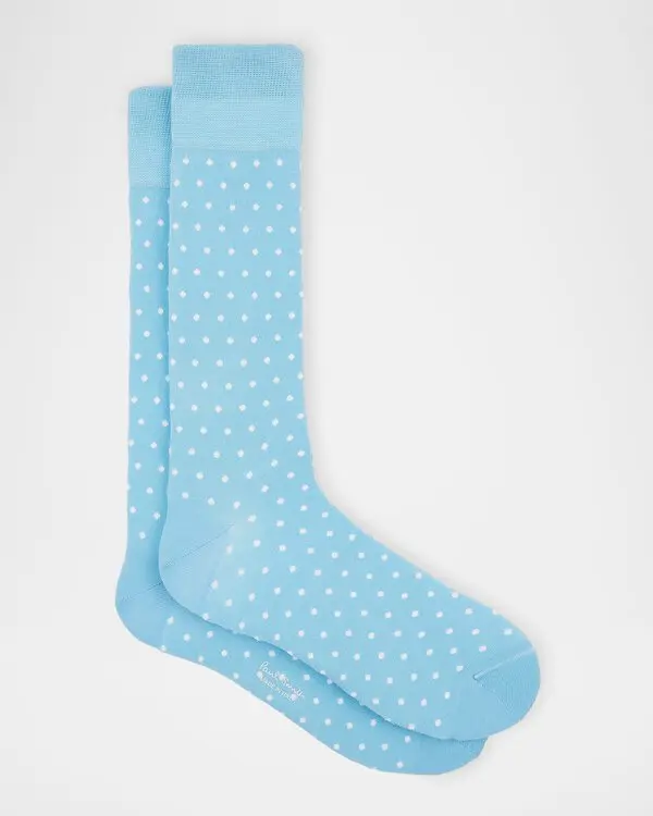 Paul Smith Jeremy Polka Dot Crew Socks - Turquoise
