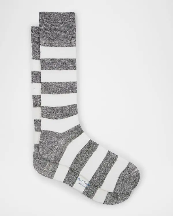 Paul Smith Barry Thick Stripe Crew Socks - Black