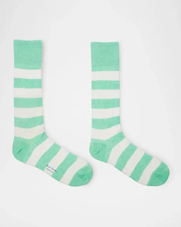 Paul Smith Barry Thick Stripe Crew Socks - Emerald