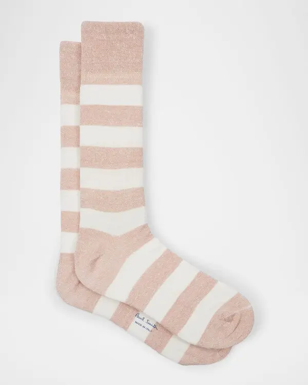 Paul Smith Barry Thick Stripe Crew Socks - Pink