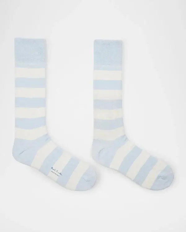 Paul Smith Barry Thick Stripe Crew Socks - Turquoise