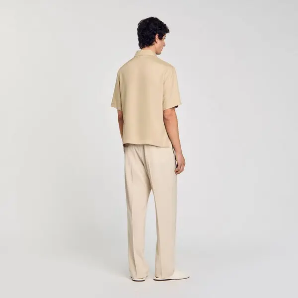Sandro Zip-neck Polo Shirt - Sand.