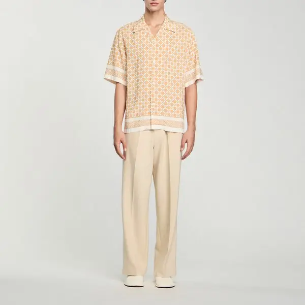 Sandro Square Cross Motif Flowing Shirt