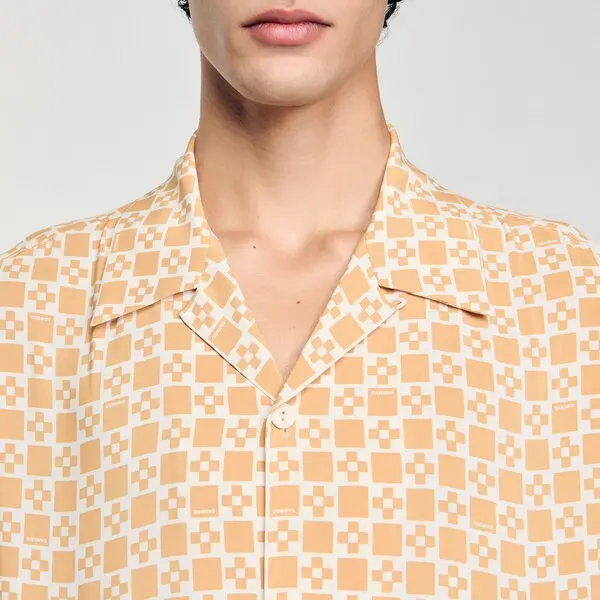 Sandro Square Cross Motif Flowing Shirt
