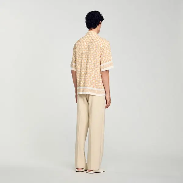 Sandro Square Cross Motif Flowing Shirt