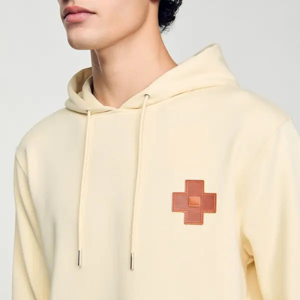 Sandro Square Cross Fleece Sweatshirt