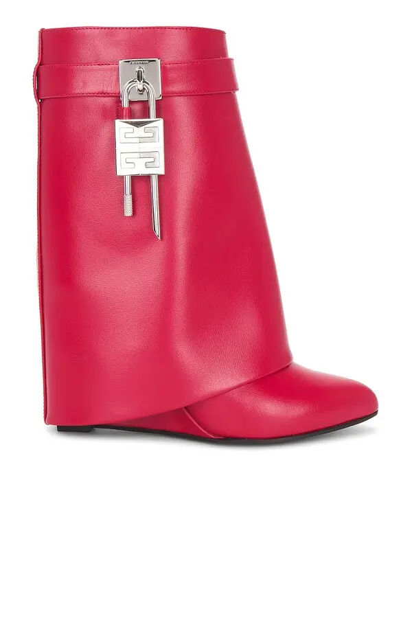 Givenchy Shark Lock Ankle Boots - Red
