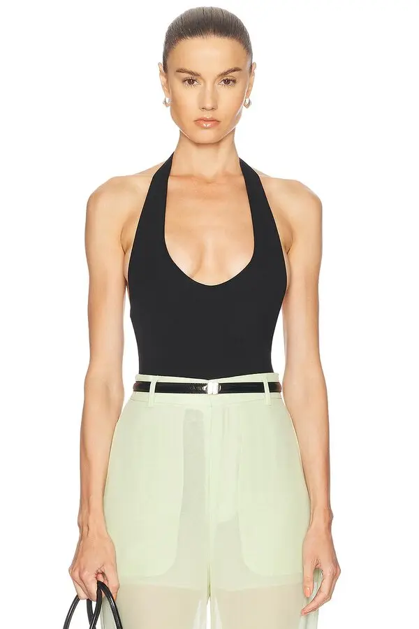 SANS FAFF Bamboo Halter Bodysuit - Black