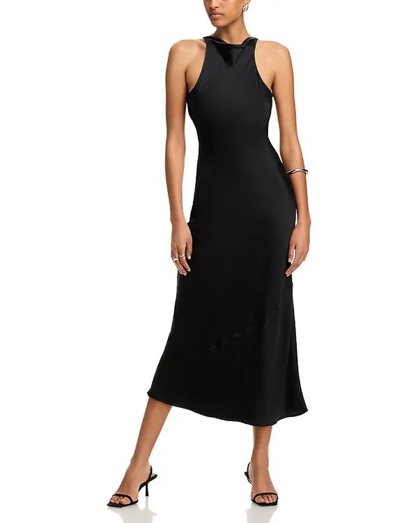 GUIZIO Lina Midi Dress - Black