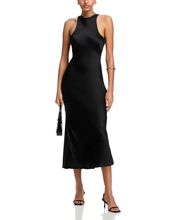 GUIZIO Lina Midi Dress - Black