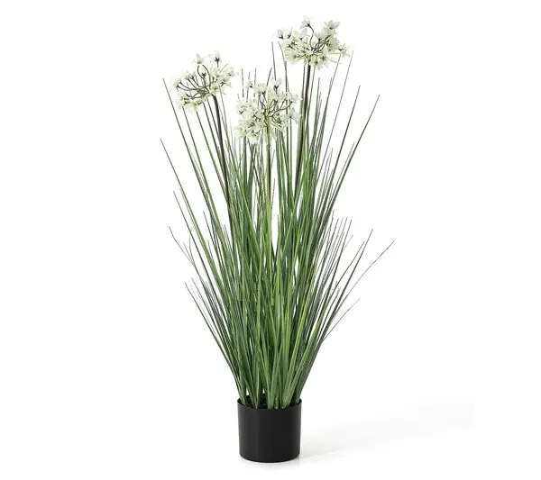 GLITZHOME 3.25ft Onion Grass Artificial Plants N Pot