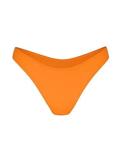 Pink By Frankies Bikinis Moon Bay Thong Bikini Bottom - Orange