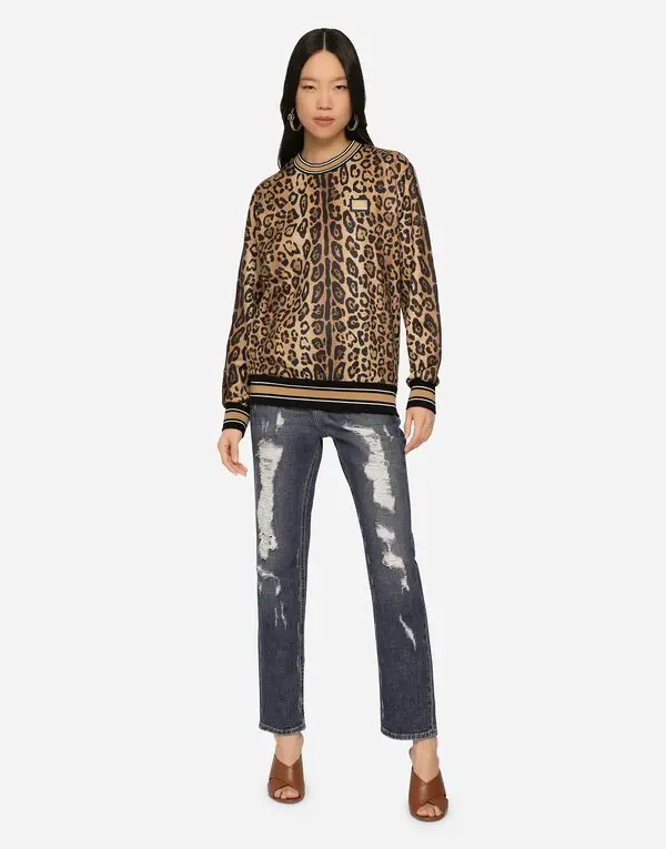 Dolce & Gabbana Leopard-print Jersey Sweatshirt