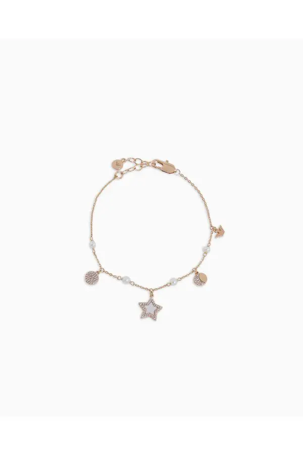 Emporio Armani Rose Gold-tone Station Bracelet - Red