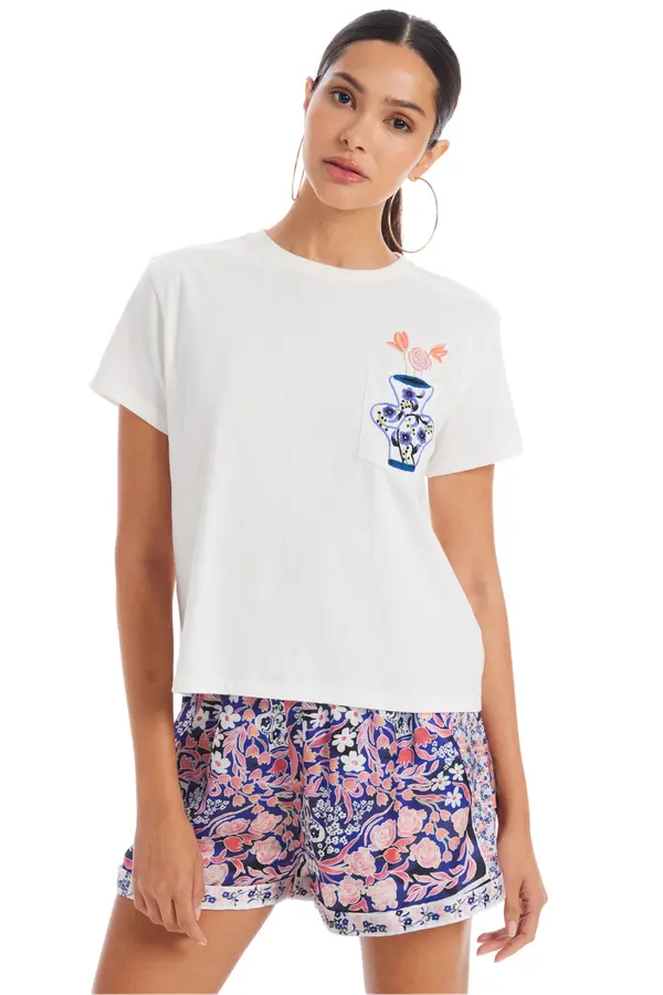 Allison Embroidered Tee
