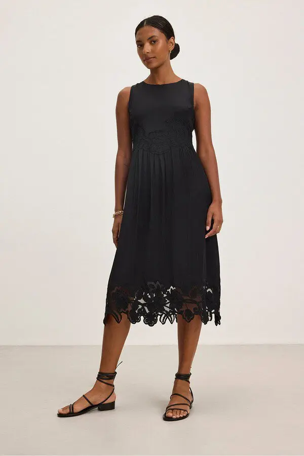 kentucky derby women's lace midi dress The Derby Dress in Navy main image 1