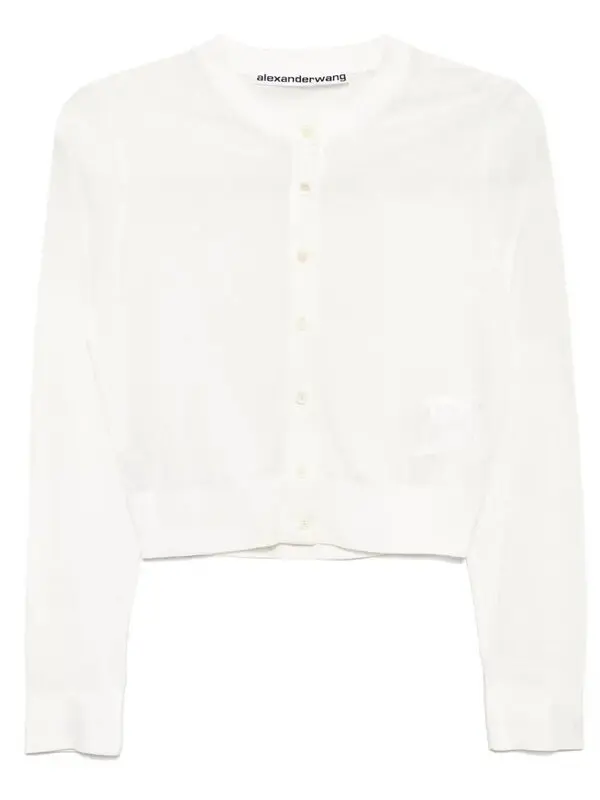 Alexander Wang Crystal-embellished Cropped Top - White