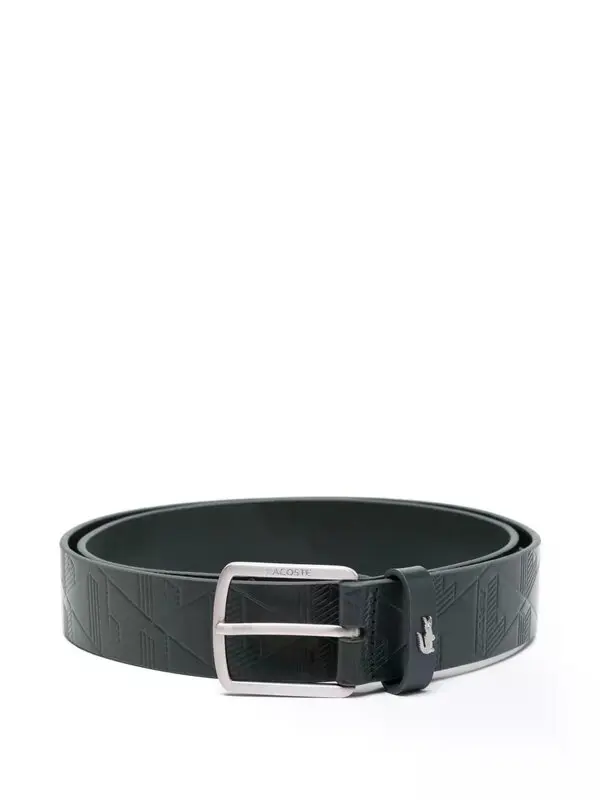 Lacoste Monogram Leather Belt - Green