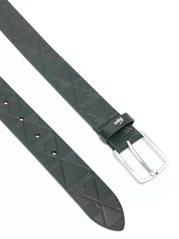 Lacoste Green Leather Belt – Silver Logo Buckle Buy Lacoste Green Monogram Leather Belt Online @ Tata CLiQ  main image 2